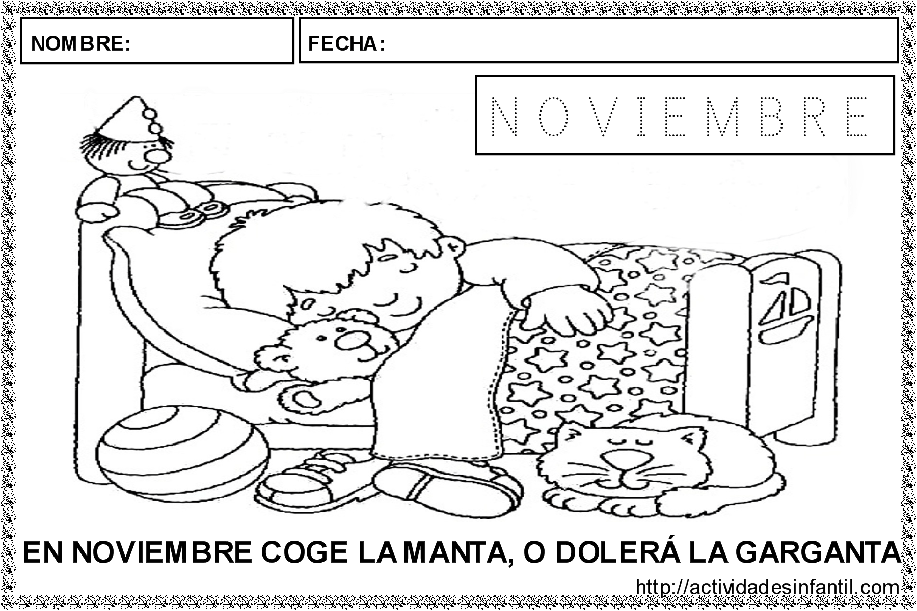 Refranes para los meses del año: Noviembre - Actividades infantil