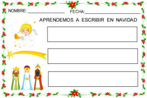 Unos dictados visuales para aprender a escribir en Navidad